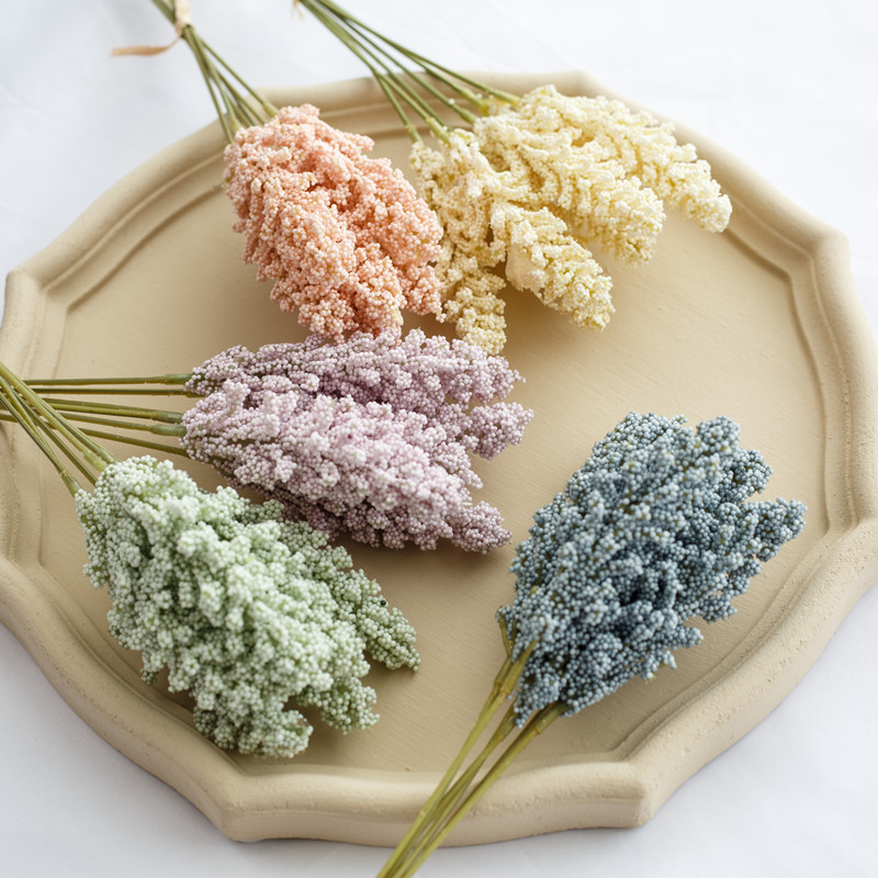 Colored decorative grains